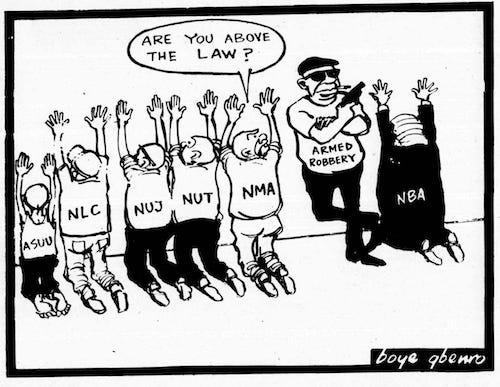 Boye Gbenro Above The Law Africa Cartoons
